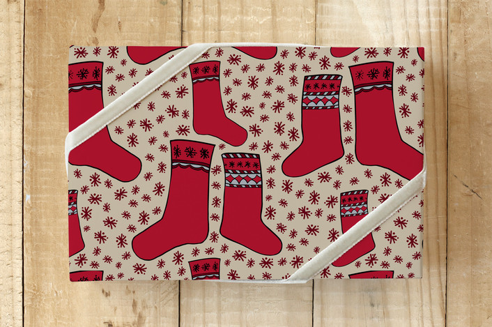 Nordic Holiday Stockings Wrapping Paper by Lisa Travis | Minted