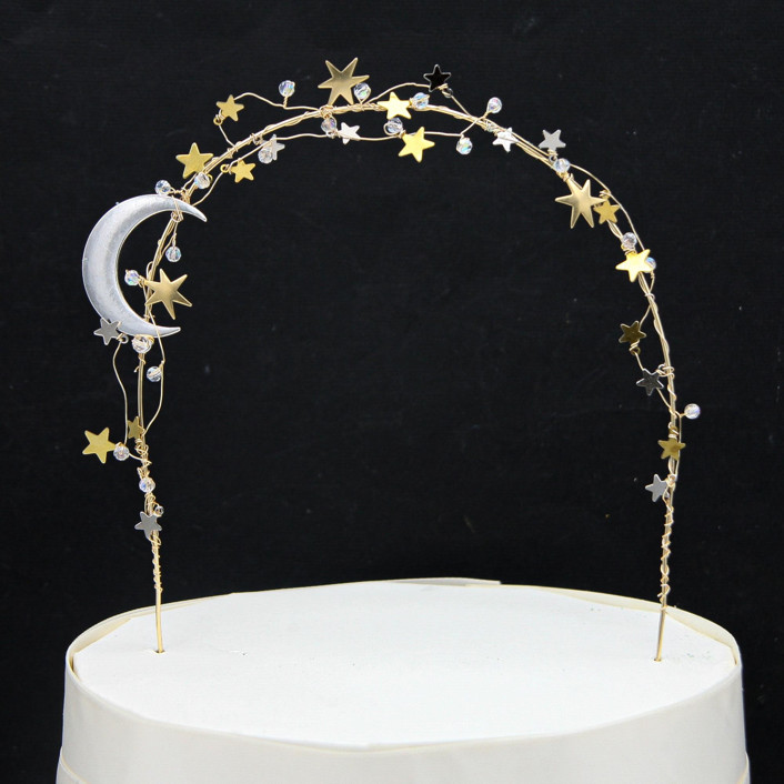 Celestial Moon and Stars Arch Cake Toppers by BE something new | Minted