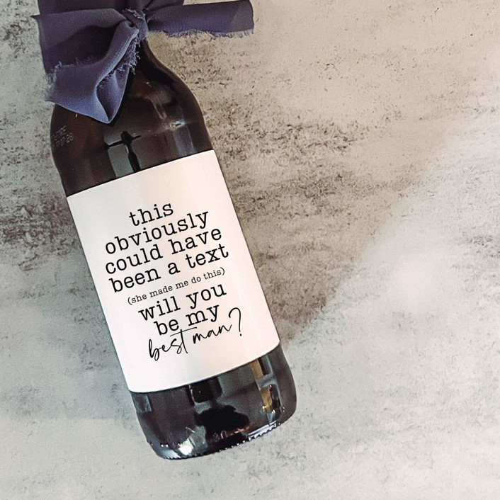 Set of 6 Best Man Beer Bottle Labels | Text Groomsmen Gifts by The ...