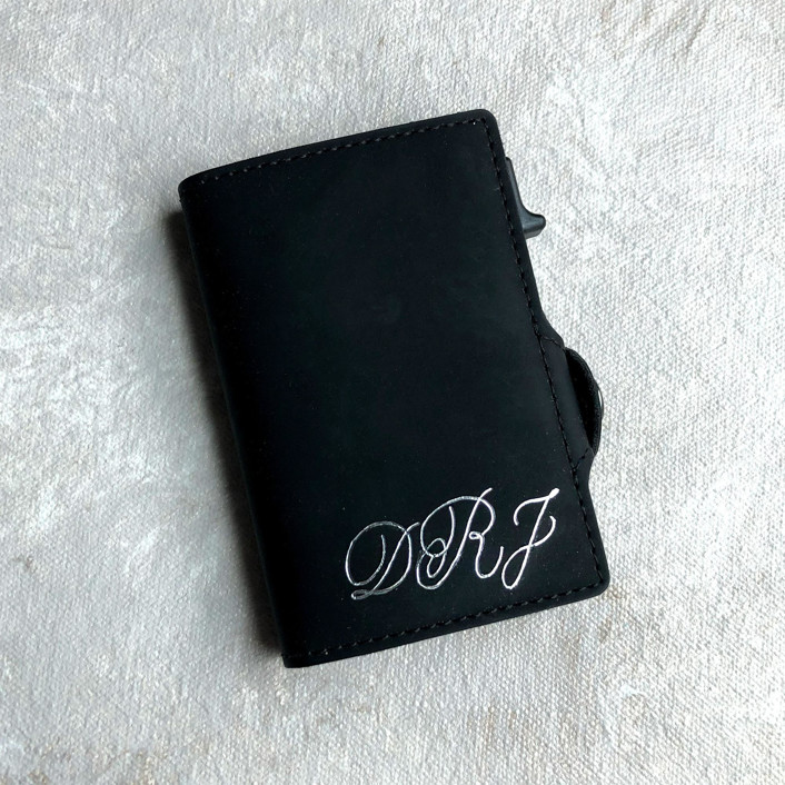 Custom Wallet Men - Monogram Groomsmen Gifts by Charlotte Noordzij | Minted