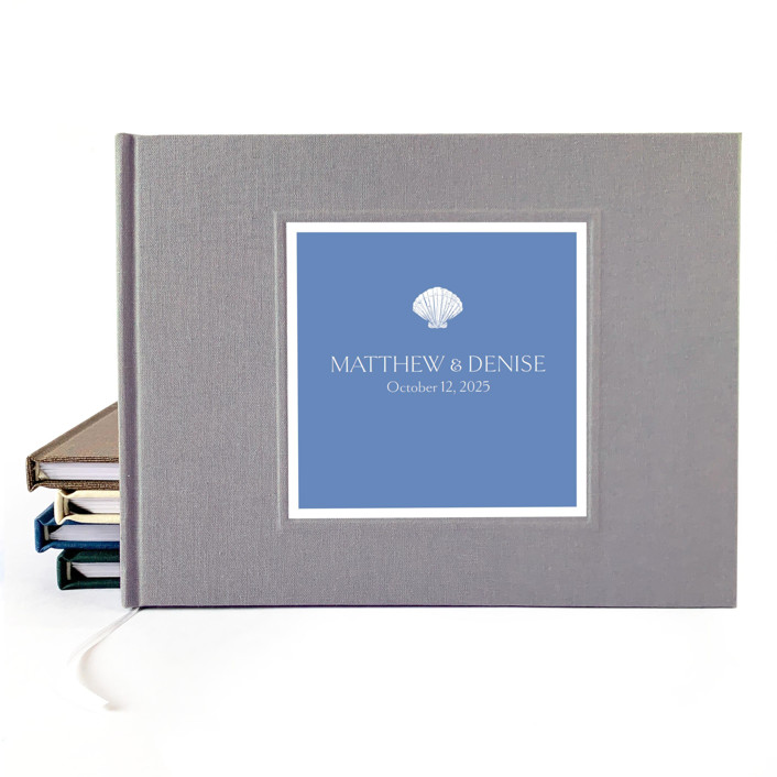 Custom Wedding Guest Book · Classic & Sophisticated · Gray Linen Guest ...