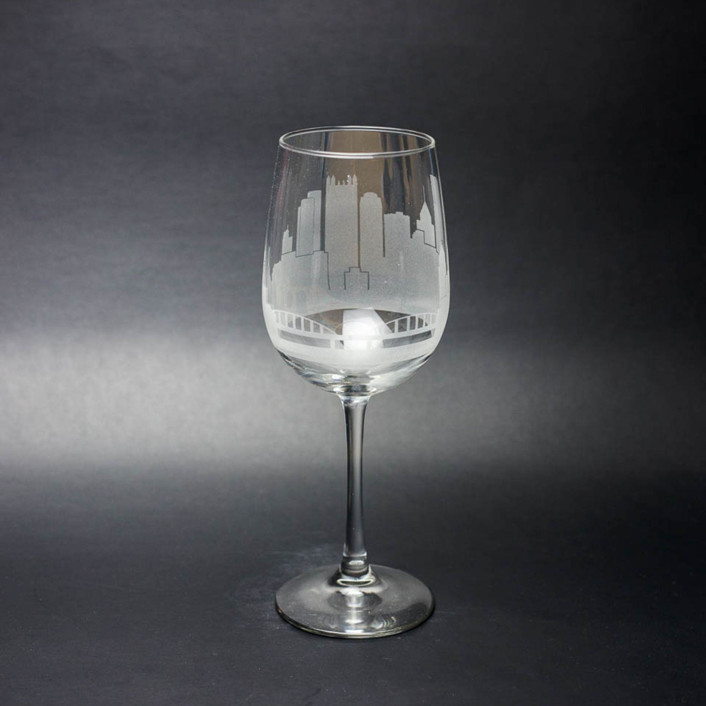Pittsburgh, Pennsylvania Skyline Wine Glass Drinkware by stephanie ...