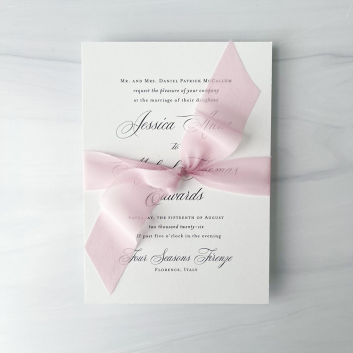 Signature Sheer Invitation Ribbon - Softest Pink Ribbons by Honey Silks ...