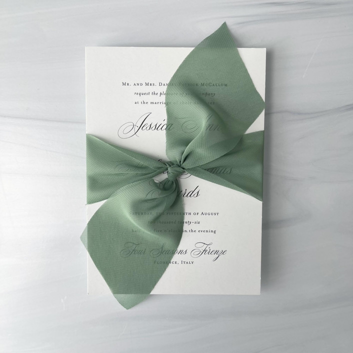 2" Signature Sheer Ribbon - Fern Ribbons by Honey Silks Co | Minted