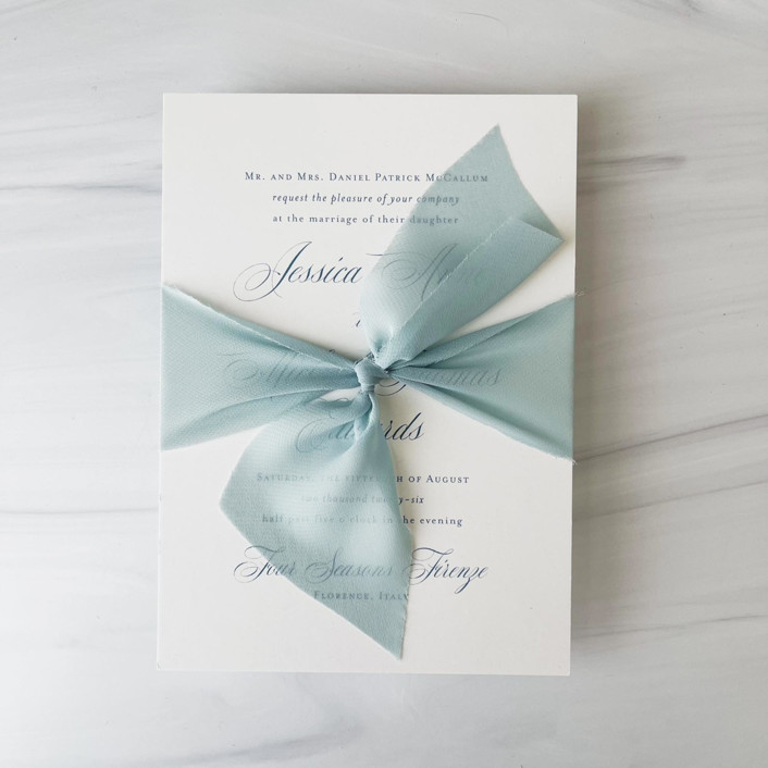 2" Signature Sheer Ribbon - Pale Blue Ribbons by Honey Silks Co | Minted