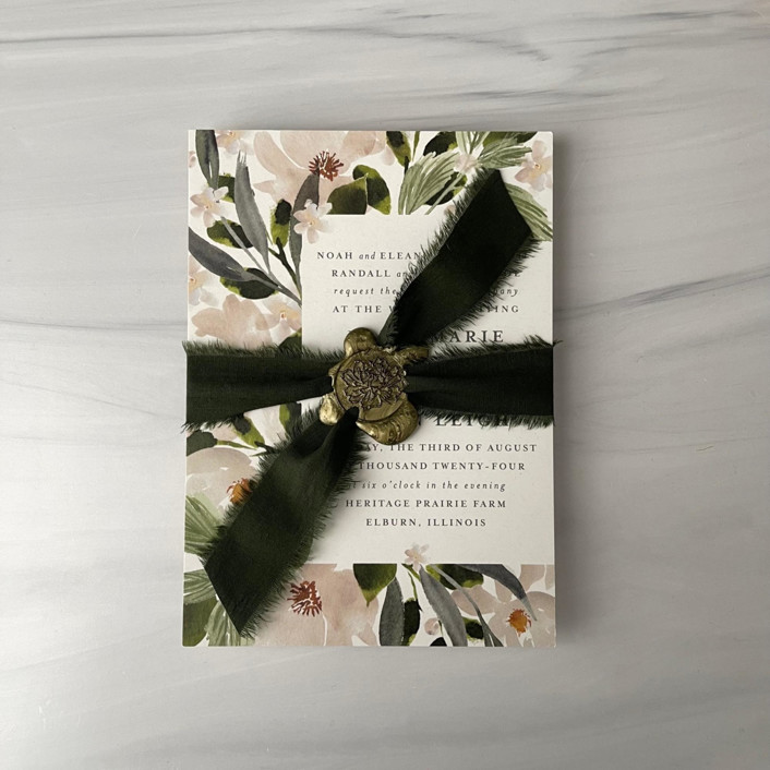 1" Cotton Ribbon - Hunter Green Ribbons by Honey Silks Co | Minted