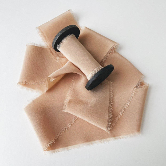 Classic Crepe 2" Silk Ribbon - Toast Ribbons by Honey Silks Co | Minted