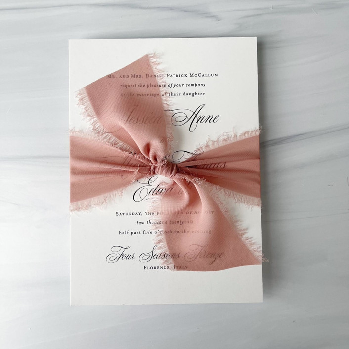 2" Signature Sheer - Dusted Rose Ribbons by Honey Silks Co | Minted