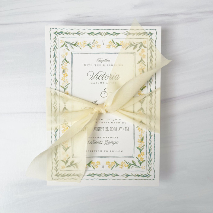 2" Signature Sheer Ribbon- Pale Yellow Ribbons by Honey Silks Co | Minted