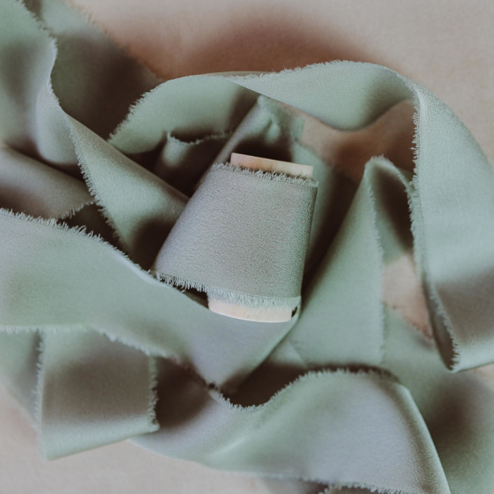 Wedding Ribbon Sateen 1.5" Wide Sage Ribbons by Jordan Perry | Minted