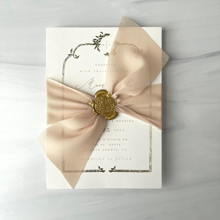2" Signature Sheer - Sandstone Ribbons by Honey Silks Co | Minted