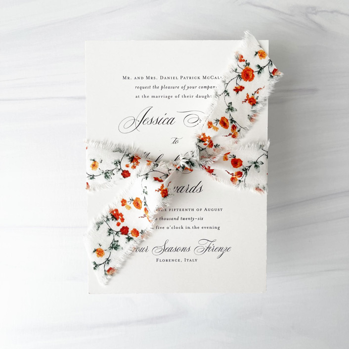 1" Cotton Ribbon - Sunset Floral Ribbons by Honey Silks Co | Minted
