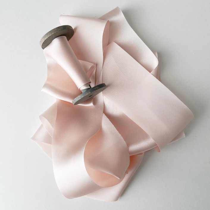 2" Silk Ribbon - Pale Blush Ribbons by Honey Silks Co | Minted