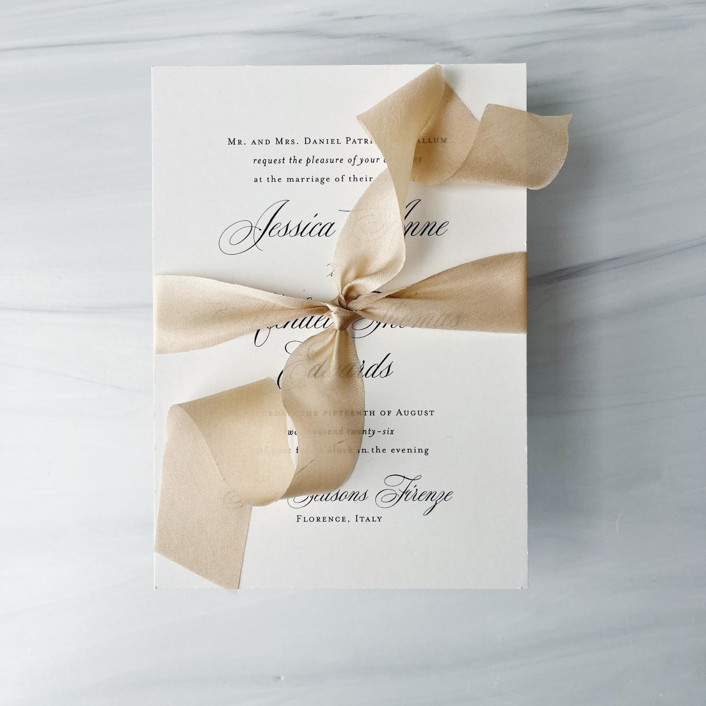 Wedding Silk Ribbon 1” x 5 yards - Deep Champagne Ribbons by Honey ...