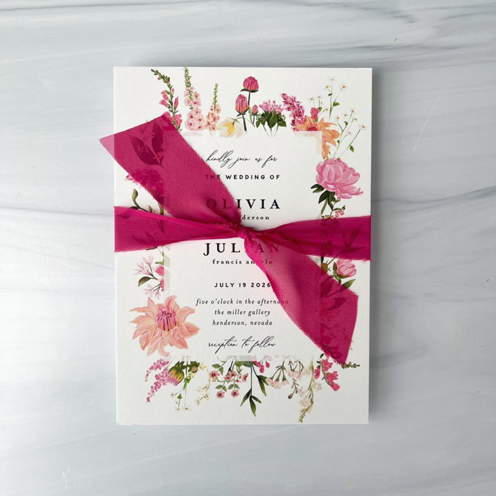 Signature Sheer Invitation Ribbon - Pink Raspeberry Ribbons by Honey ...