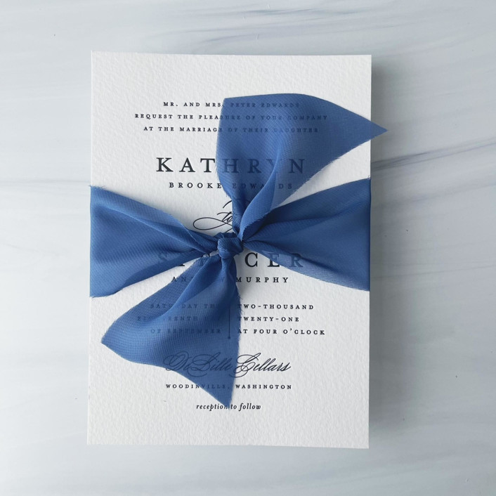 2" Signature Sheer - Dutch Blue Ribbons by Honey Silks Co | Minted