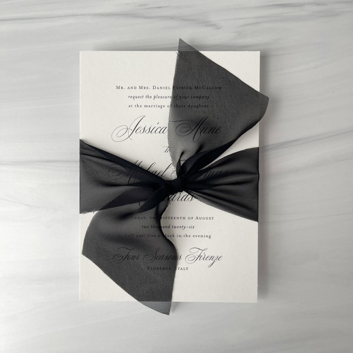 2" Signature Sheer Ribbon- Black Ribbons by Honey Silks Co | Minted