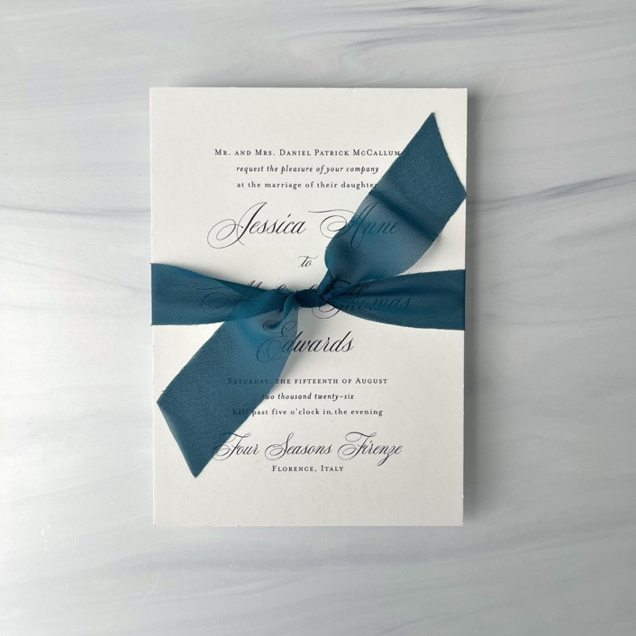 Signature Sheer Invitation Ribbon - Deep Teal Ribbons by Honey Silks Co ...
