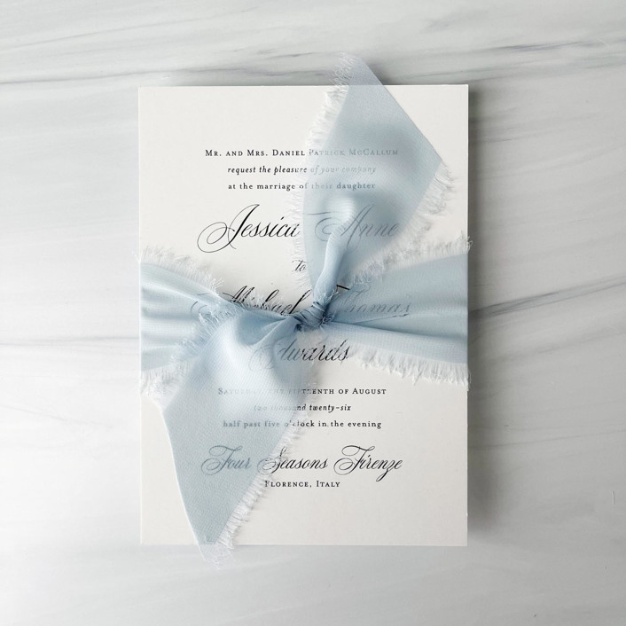 2" Signature Sheer - Baby Blue Ribbons by Honey Silks Co | Minted