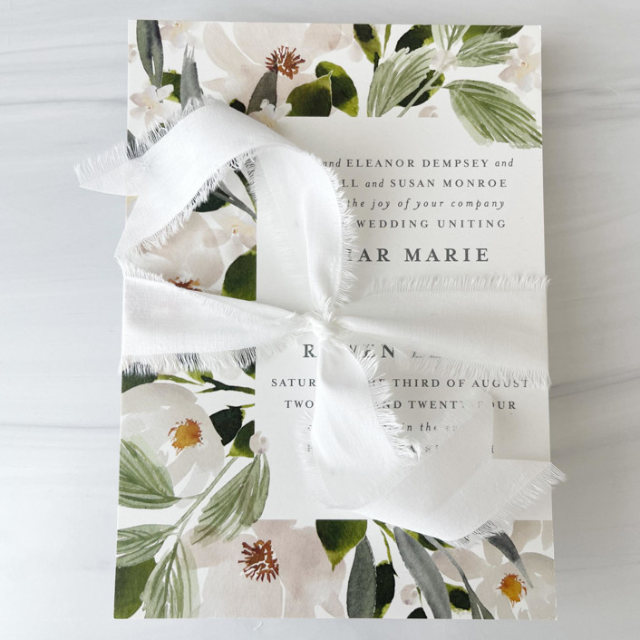 1" Cotton Ribbon - White Ribbons by Honey Silks Co | Minted