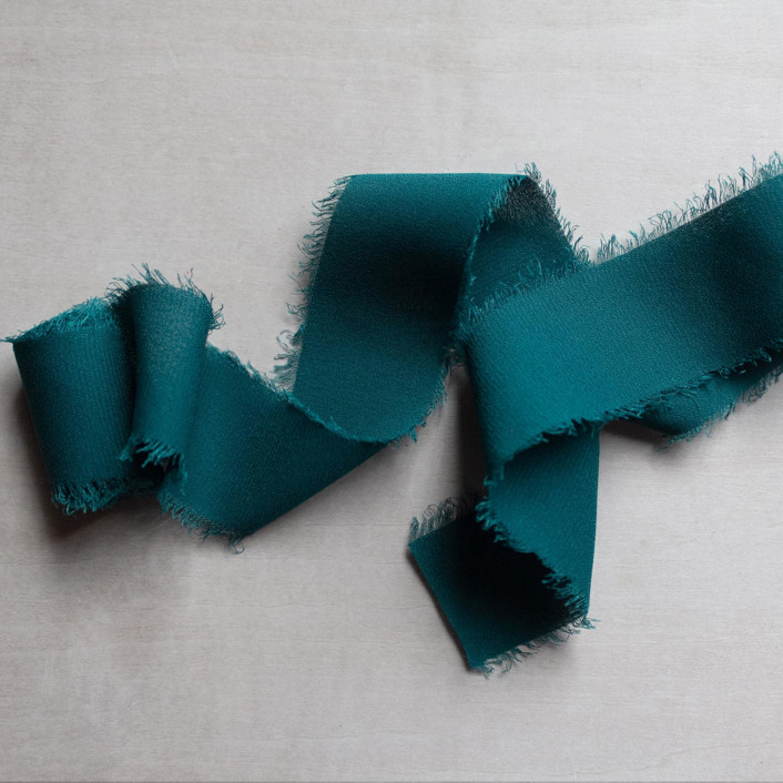 Silk Ribbon - Deep Teal // 3 yards Ribbons by Clover and Lamb | Minted