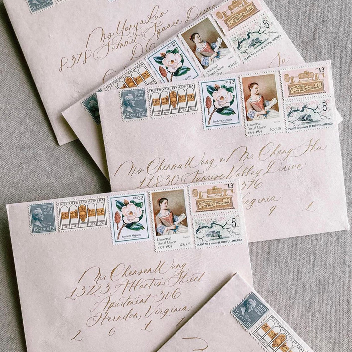 RUSH FEE // CUSTOM Vintage Postage set Postage Stamps by Flourish Fine ...