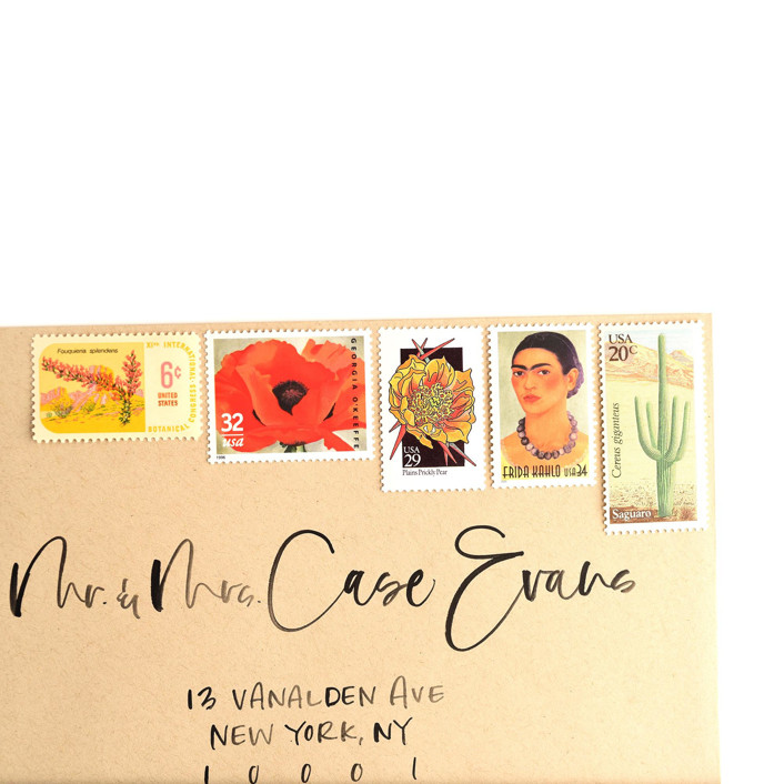 Desert Botanical Vintage Postage Set // Set of 5 // $1.21 in postage ...