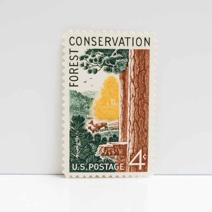 Vintage Unused Stamps - Forest Conservation, 4 cent - Set of 5 Postage ...