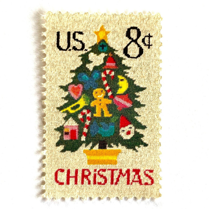 Needlepoint Christmas Tree Postage Stamps | Contemporary Christmas ...