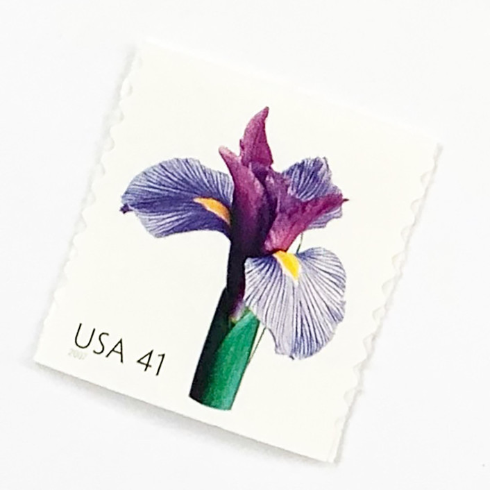 41 Cent Purple Iris Flower Postage Stamps // Set of 5 // UNUSED Postage ...