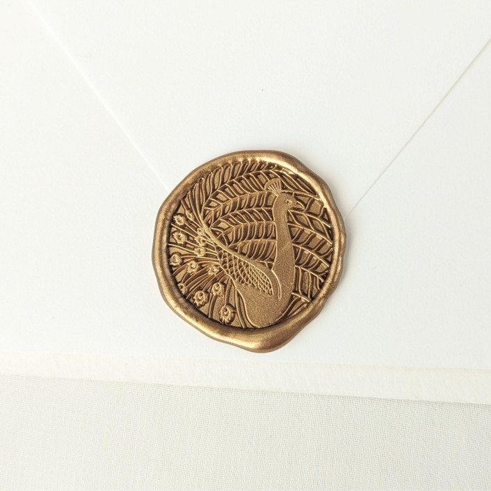 Flared Peacock- Customizable Color- Set of 25 Hand-crafted Wax Seals ...