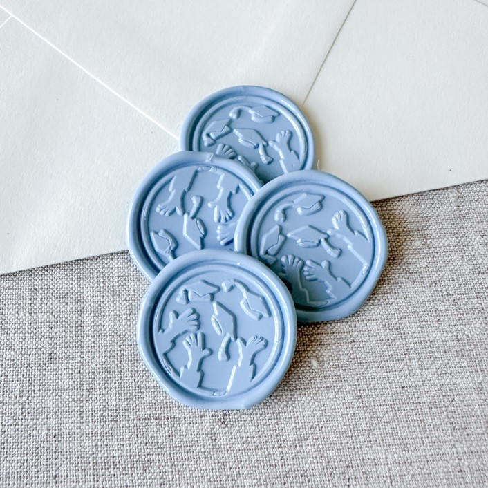 Dusty Blue graduation wax seal - Graduation cap throw | Set of 10 Wax ...