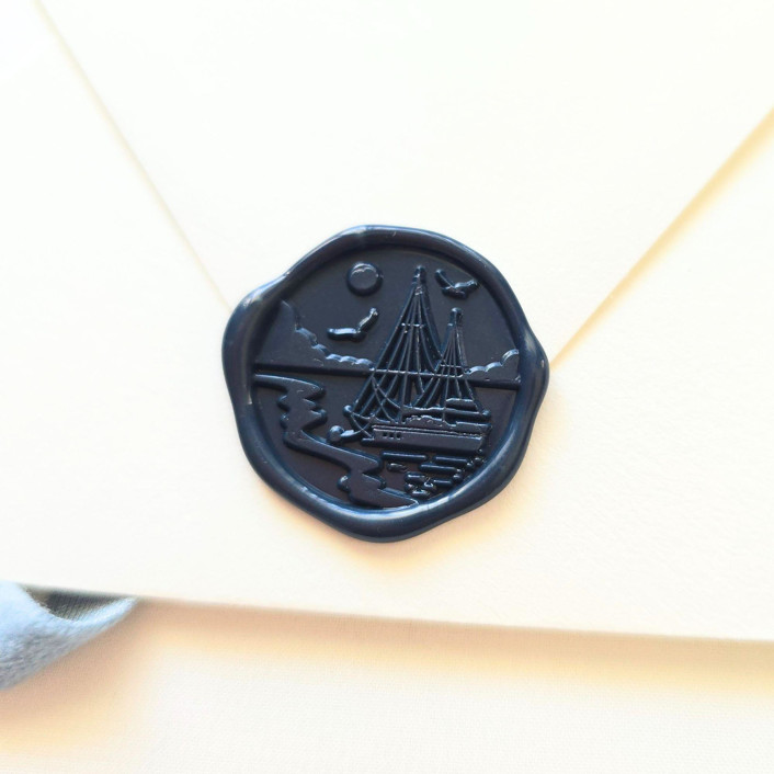 Sailboat- Customizable Color- Set of 25 Hand-crafted Wax Seals Wax ...