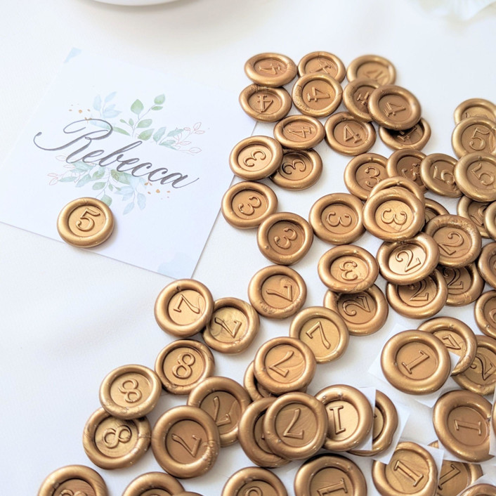 Mini Table Numbers- Customizable Color- Set of 12 Hand-crafted Wax ...