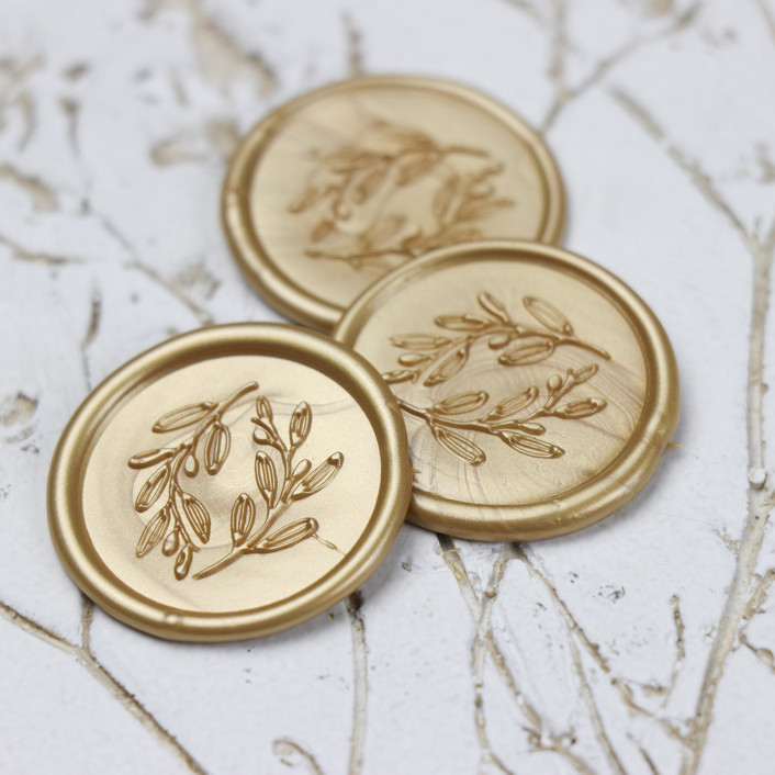 Custom Olive Branch Wax Seals | Set of 50 Wax Seals by Clove and Cedar Design | Minted