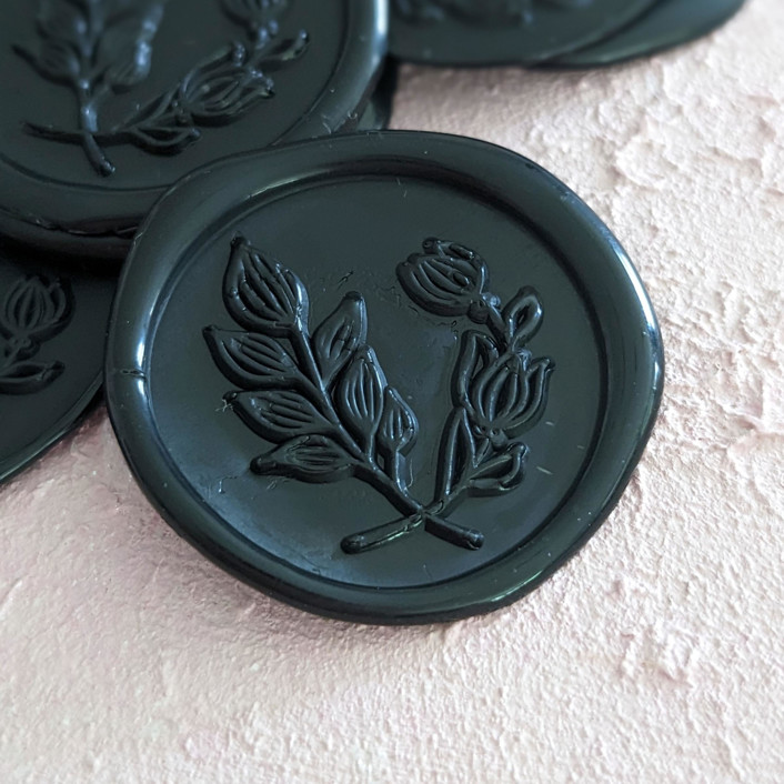 Botanical Greenery Wax Seals - Customizable Color (Set of 10) Wax Seals ...