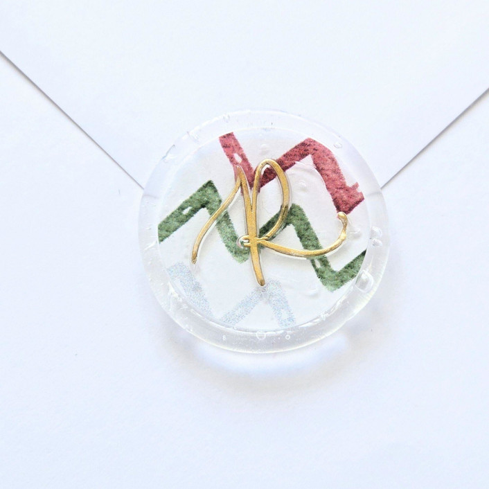 Holiday Herringbone Script Monogram- Customizable Initial- Set of 25 ...