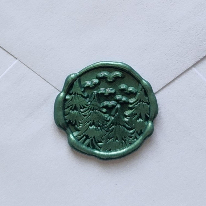 Customizable Color Evergreen Trees Self-adhesive Wax Seals, Set of 5 ...