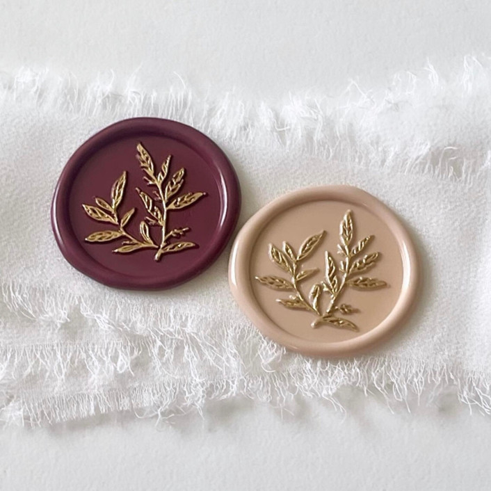 Botanical Leaf Wax Seals with Gold Accent (set of 10 custom seals) Wax ...