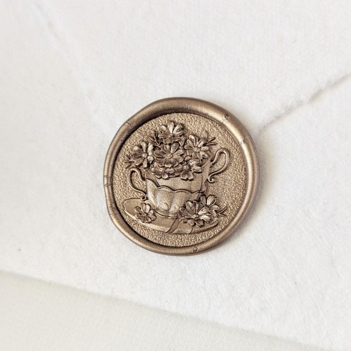 Tea Party- Customizable Color- Set of 25 Hand-crafted Wax Seals Wax ...