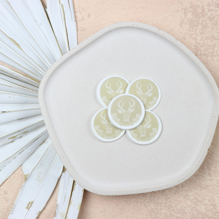 Yellow Floral Deer Wax Seals for Holiday Cards | Set of 25 Wax Seals by ...