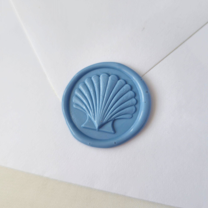 Modern Seashell- Customizable Color- Set of 25 Hand-crafted Wax Seals ...