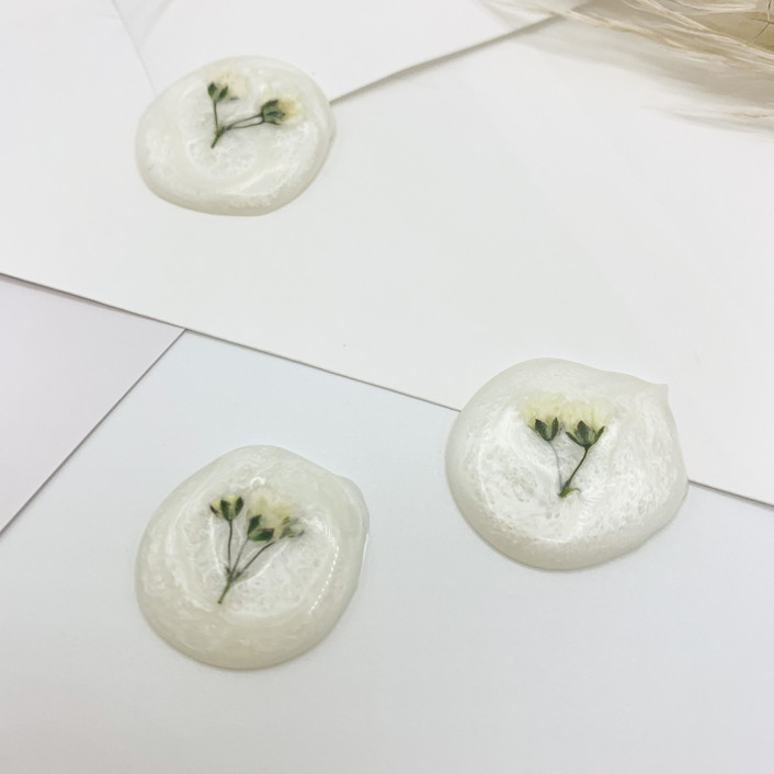 me Pressed Flower Ivory Wax Seal Baby's Breath Set Of 6 Wax Seals by ...