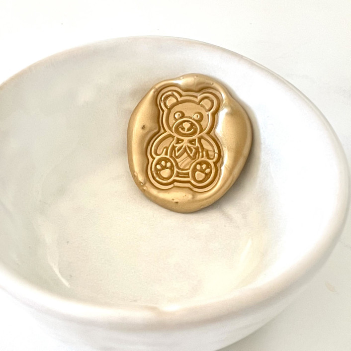 Teddy Bear Seals Pack of 10, Customizable Color Wax Seals by Abby Choi ...