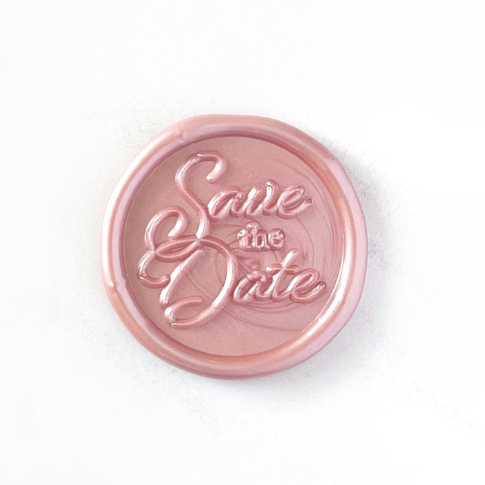 Save The Date Wax Seal in Blush Pack of 10 Wax Seals by Abby Choi | Minted