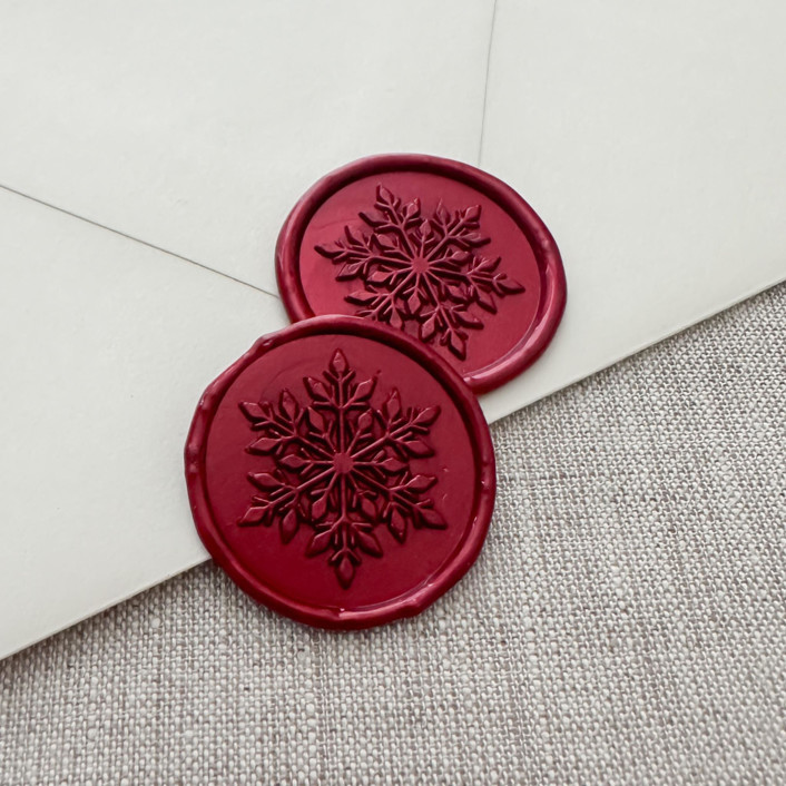 Metallic Red Christmas Snowflake wax seal sticker | Set of 10 Wax Seals ...