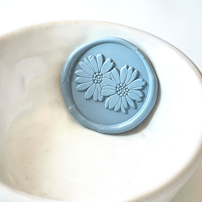 Double Daisy Wax Seal, Pack of 10, Customizable Color Wax Seals by Abby ...