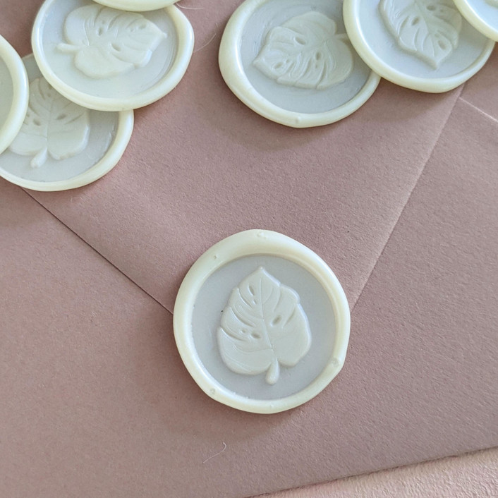Tropical Monstera Leaf Wax Seals (Set of 10) - Customizable color Wax ...