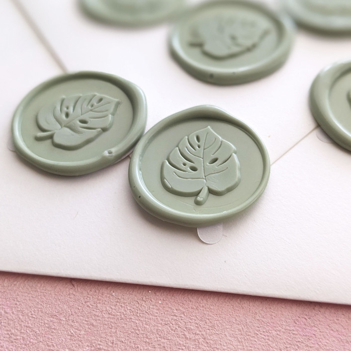 Tropical Leaf Monstera Wax Seals (Set of 10) - Customizable color Wax ...