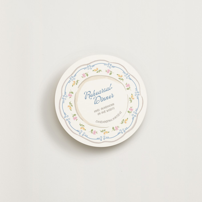 Vintage dinner plate Novelty Enclosure Cards by Creo Study | Minted